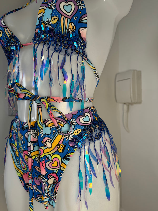 Magic Mushy Iridescent Triangle and Bottoms Custom Set with Choker ...